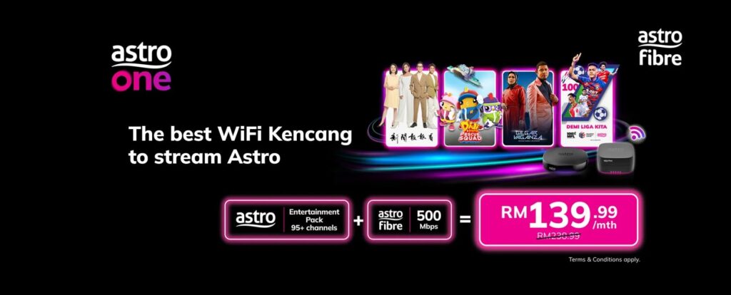 Astro Fibre | WiFi Kencang 500Mbps for only RM90/mth.